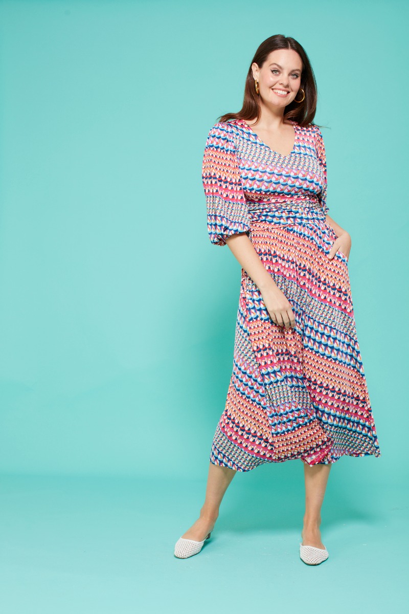 ESME MIDI DRESS BALEAR PRINT