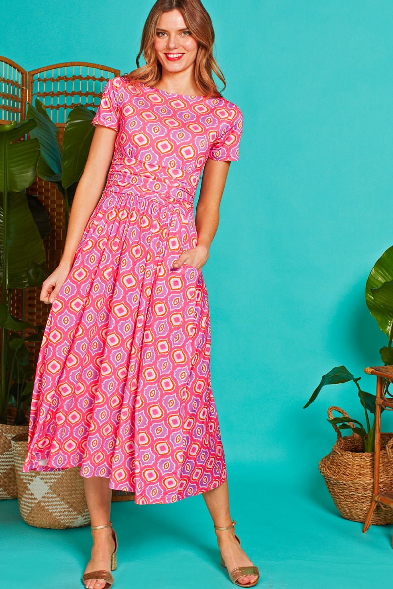 JONI MIDI DRESS EYE PINK