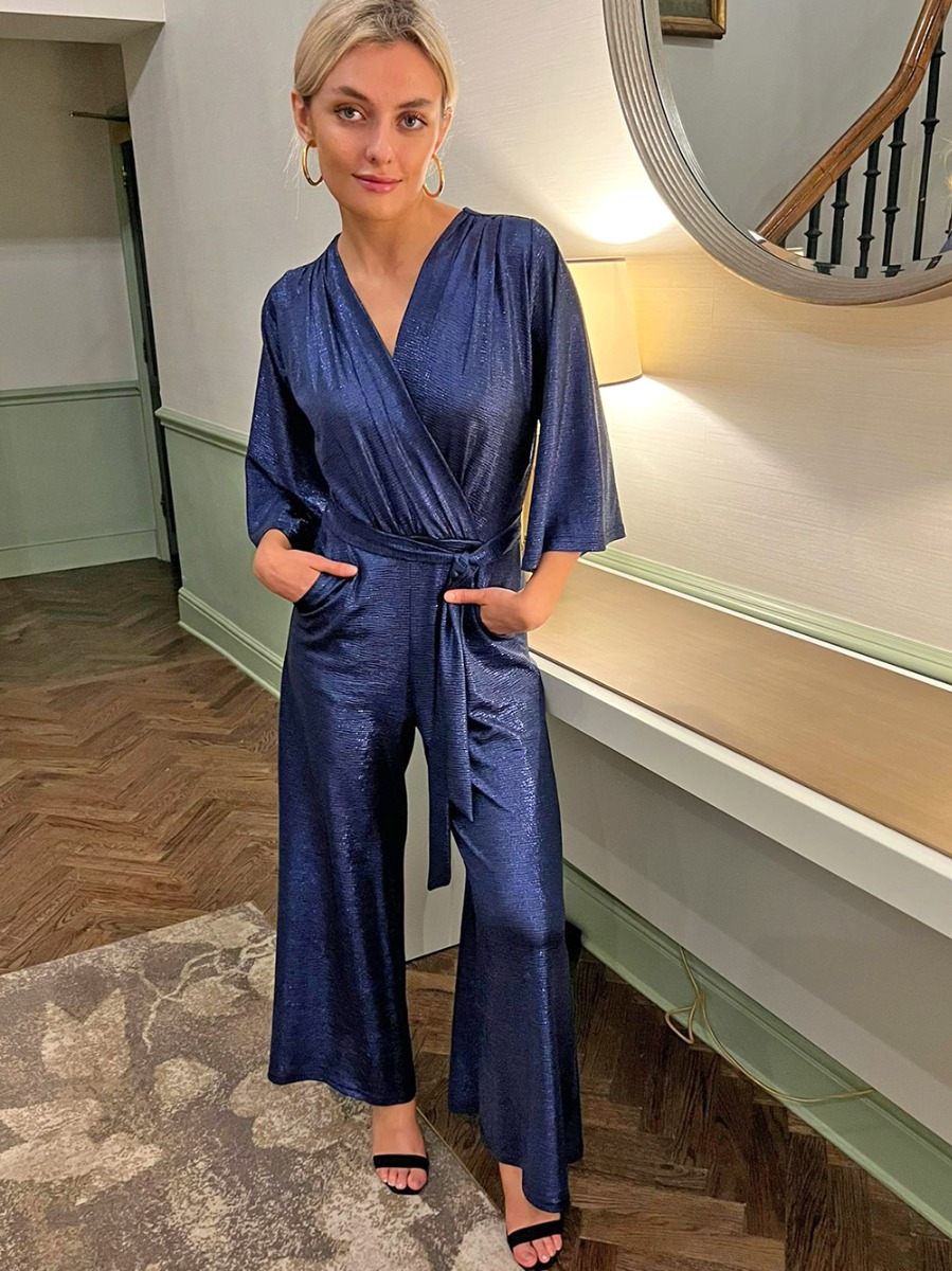 LAURIE JUMPSUIT METALLIC DARK BLUE