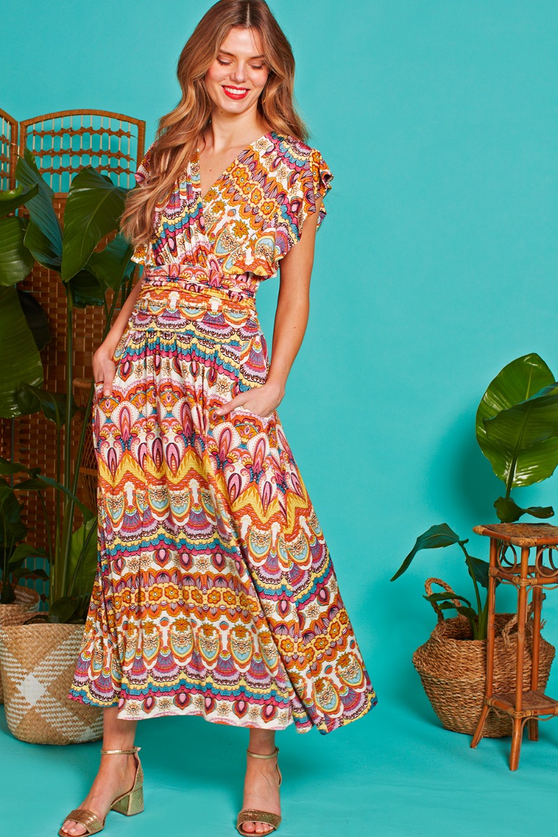 LUCASTA MAXI SUNRISE CORAL