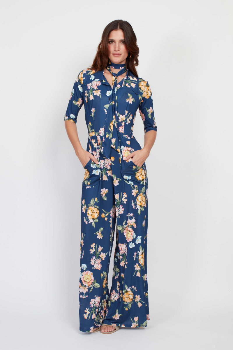 PHOENIX JUMPSUIT Floral Navy