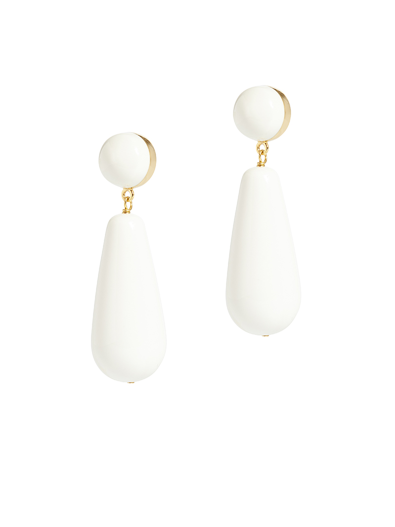 TEARDROP EARRING WHITE